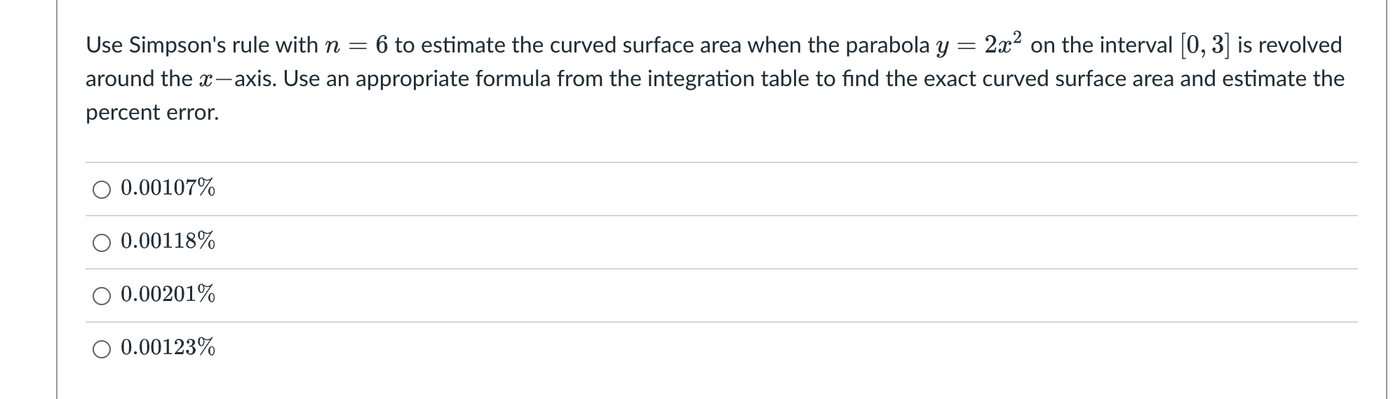 Solved Use Simpson's rule with n=6 to estimate the curved | Chegg.com