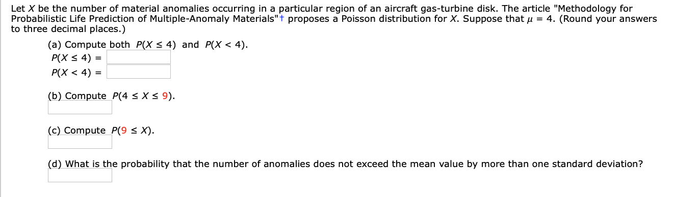 Solved Let X be the number of material anomalies occurring | Chegg.com