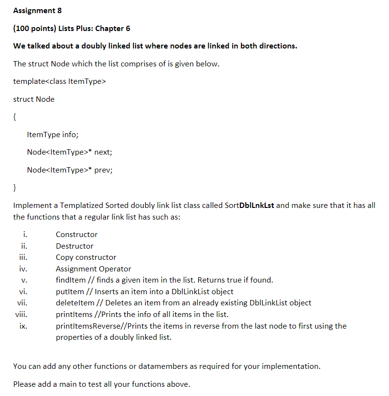 Solved Assignment 8 (100 points) Lists Plus: Chapter 6 We | Chegg.com