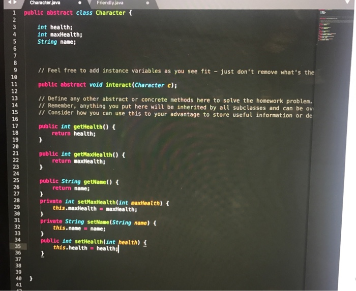 Solved use java, i have created a character class and | Chegg.com