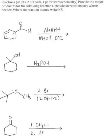 Solved Reactions (41 pts, 2 pts each, 1 pt for | Chegg.com
