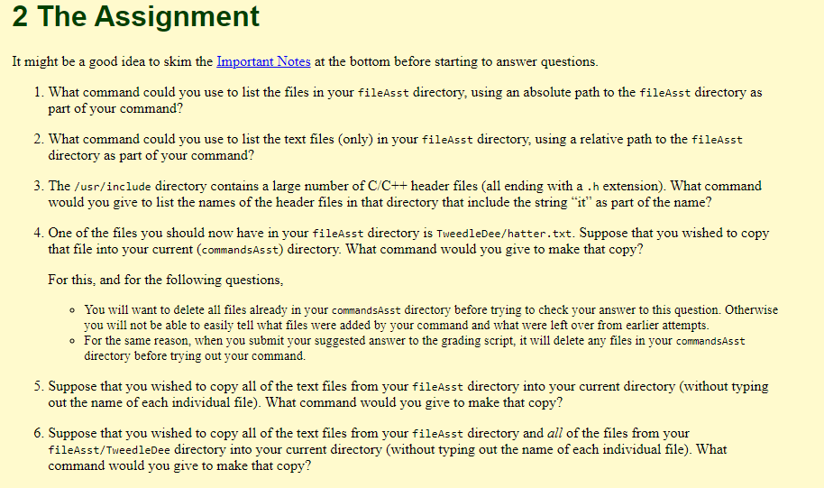 Solved ∼cs252/ bin/basicCommandsAsst to start the | Chegg.com