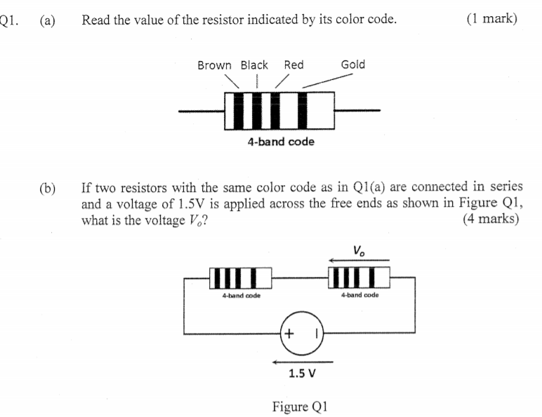Solved 21. (a) Read the value of the resistor indicated by | Chegg.com