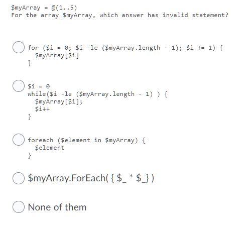 Solved Myarray 15 For The Array Myarray Which Answer 
