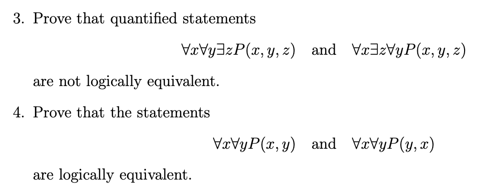Solved 3. Prove that quantified statements VaVy=zP(x, y, z) | Chegg.com