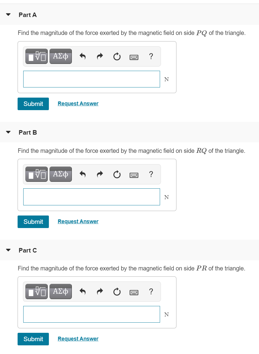 Solved The triangular loop of wire shown in the figure | Chegg.com