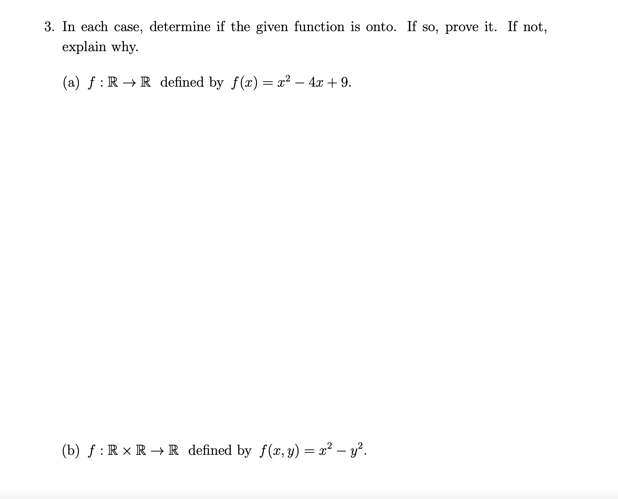 Solved 3. In each case, determine if the given function is | Chegg.com