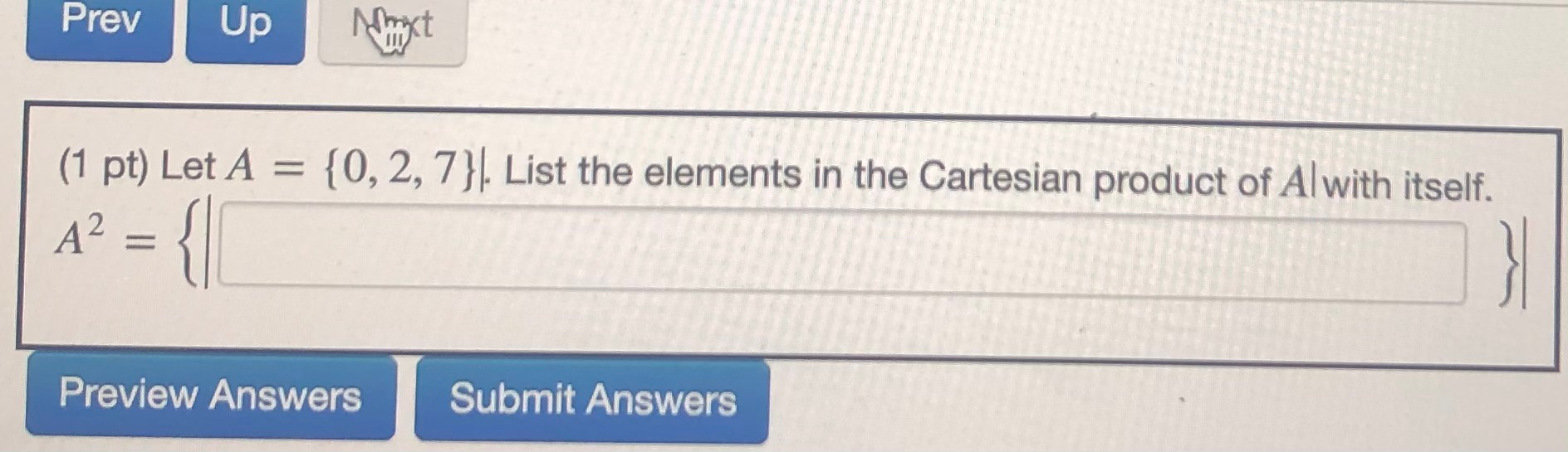 Solved (1 pt) Use the roster method to describe the elements | Chegg.com