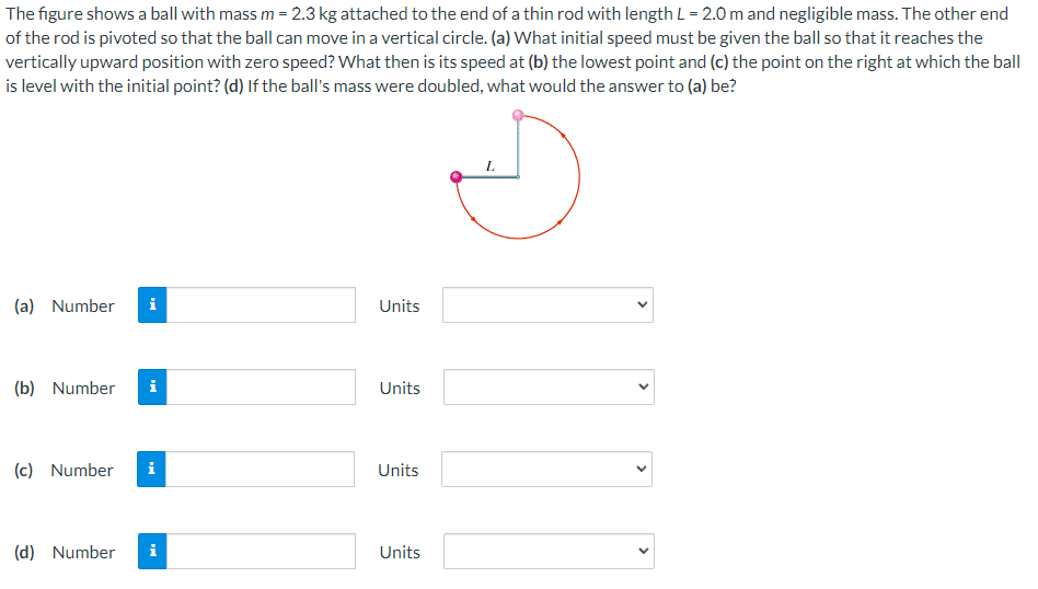 Solved The figure shows a ball with mass m=2.3 kg attached | Chegg.com