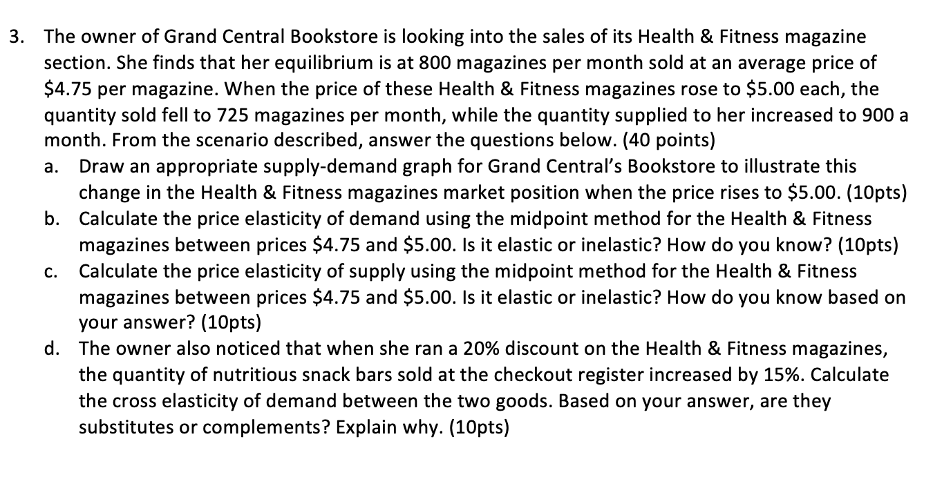 Solved Microeconomics please! Answer all parts of | Chegg.com