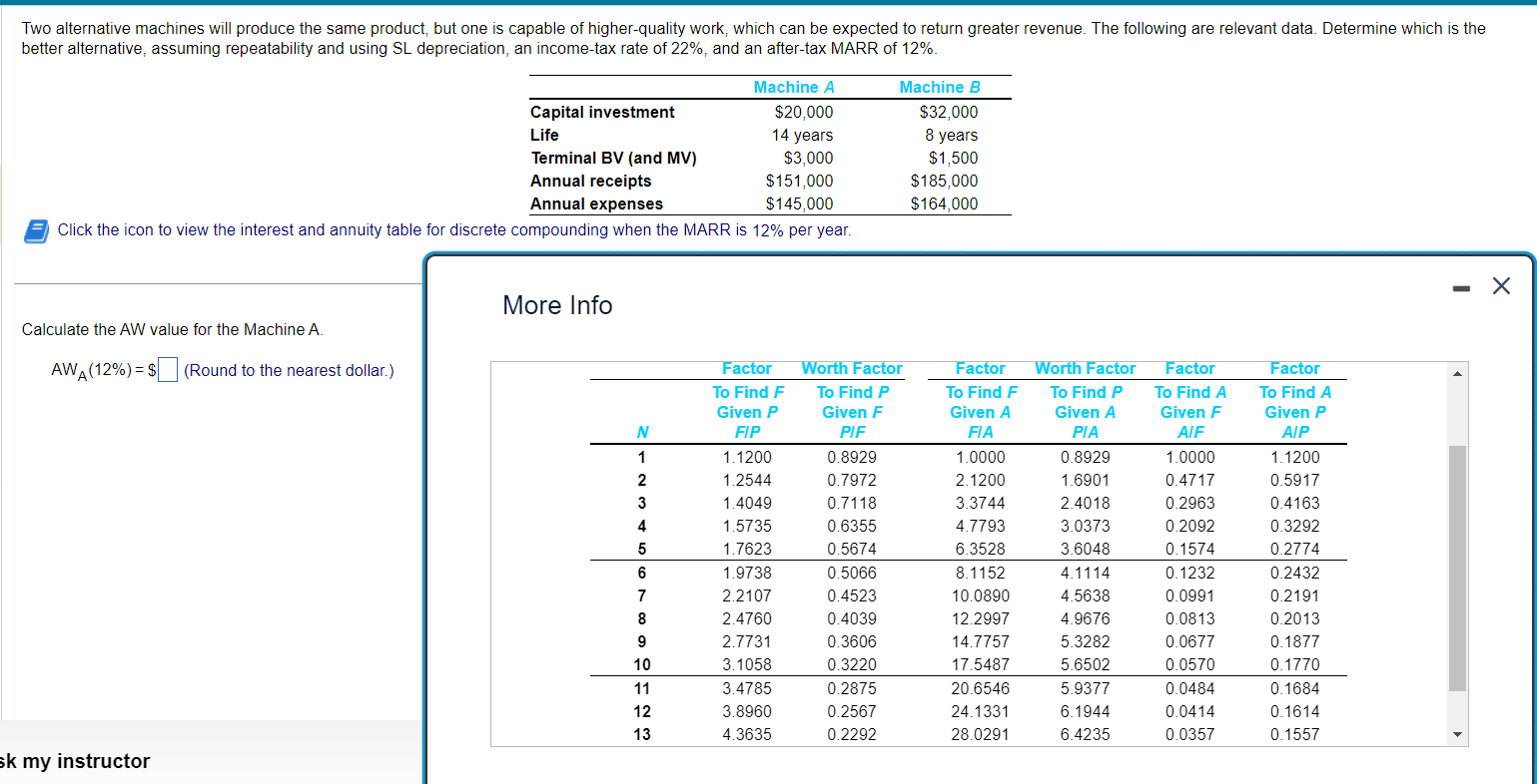 Solved better alternative, assuming repeatability and using | Chegg.com