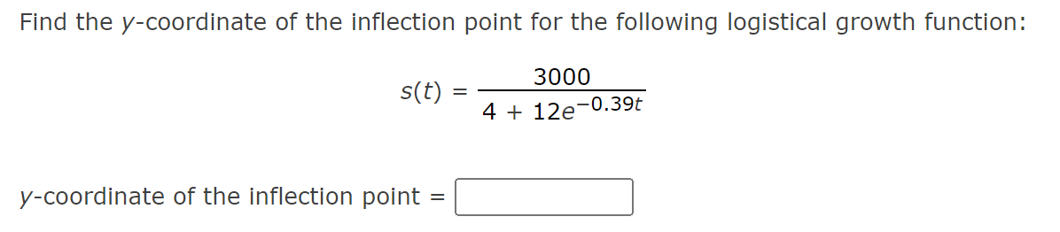 Solved Find the y-coordinate of the inflection point for the | Chegg.com