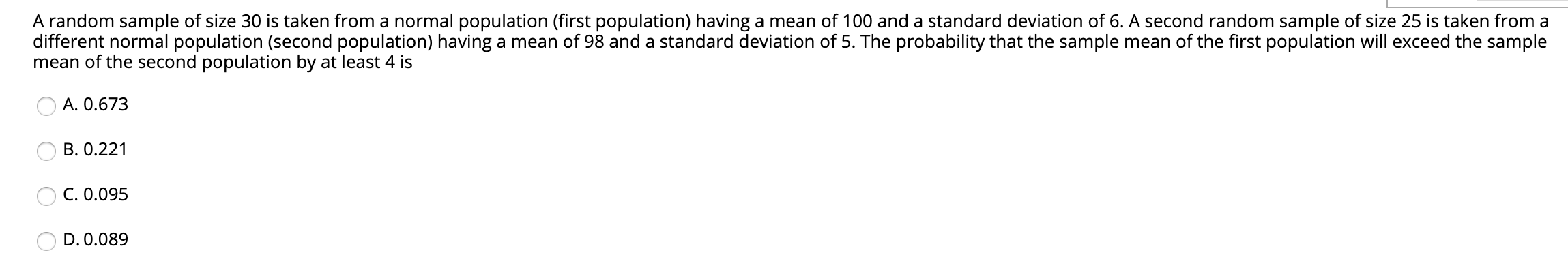 Solved A random sample of size 30 is taken from a normal | Chegg.com