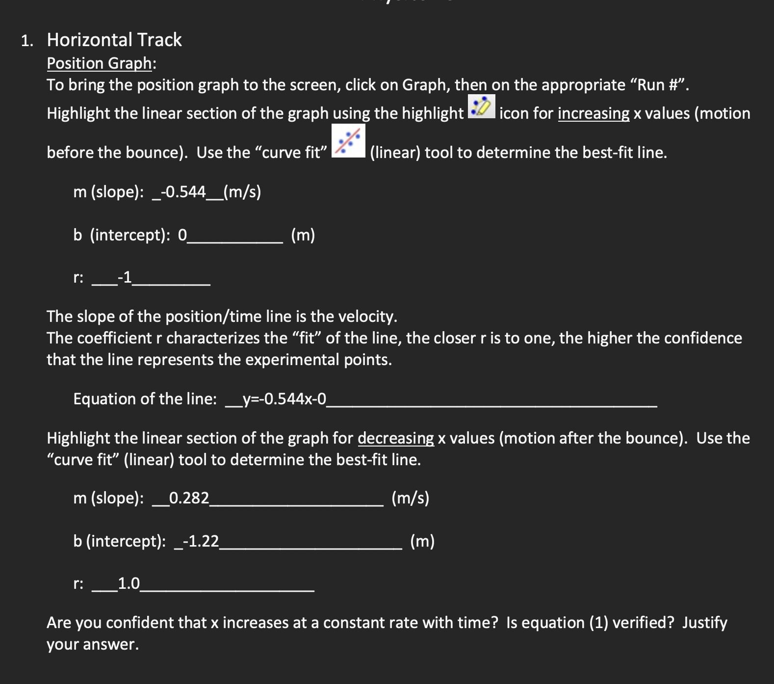 Horizontal Track Position Graph: To bring the | Chegg.com