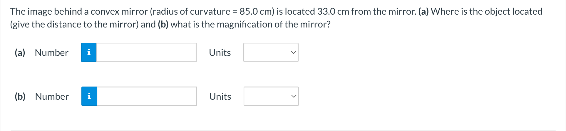 Solved The image behind a convex mirror (radius of curvature | Chegg.com