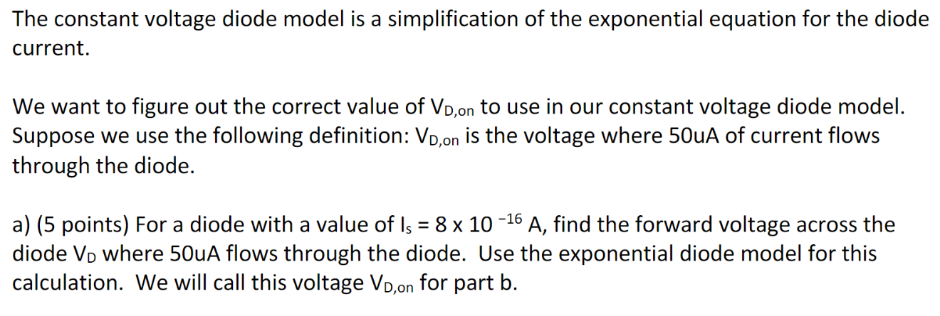 Solved The constant voltage diode model is a simplification | Chegg.com
