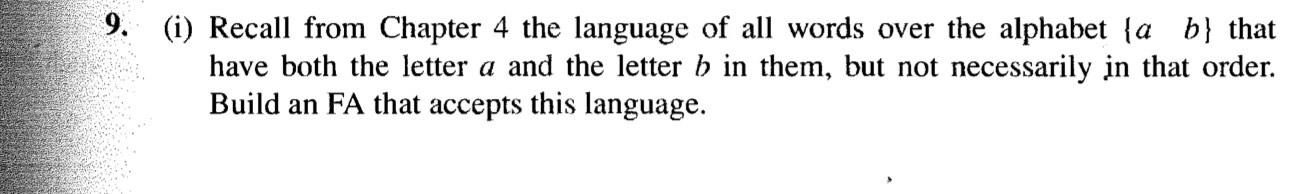 Solved 9. (i) Recall from Chapter 4 the language of all | Chegg.com
