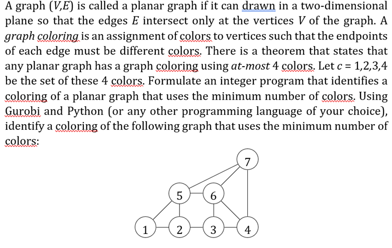 Solved A graph (V,E) is called a planar graph if it can | Chegg.com