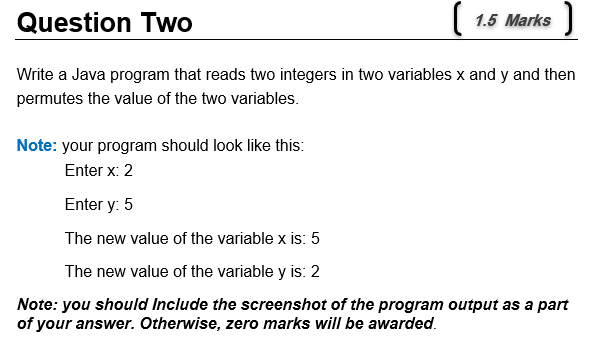 Solved Write A Complete Java Program That Do The Following 