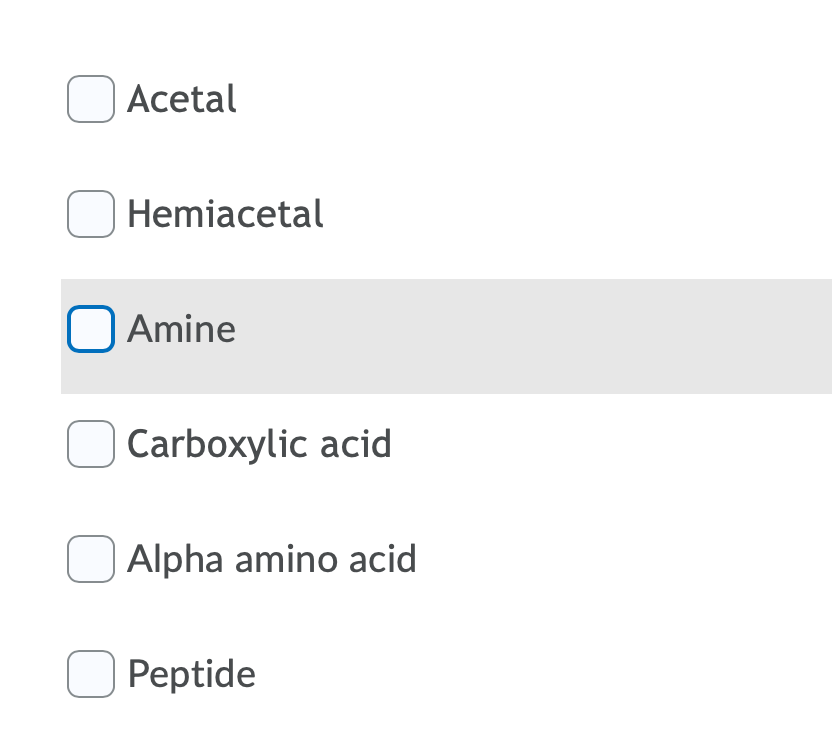 Solved Select the functional group(s) you find from the | Chegg.com