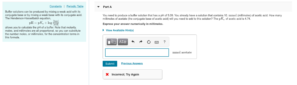Solved Constants Periodic Table Part A Buffer solutions can | Chegg.com