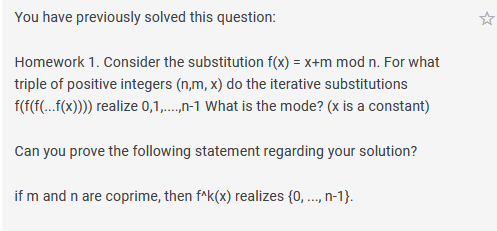Solved You have previously solved this question:Homework 1. | Chegg.com
