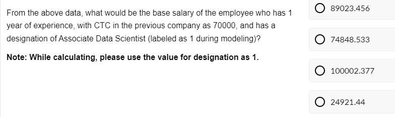 Solved salary = 0.019 +0.356 x1 + 1.4286 x2 + 0.002 x3 Let's | Chegg.com