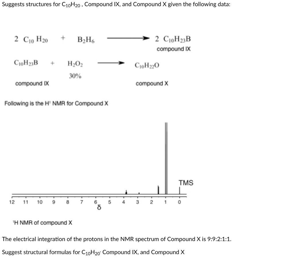 Solved Suggests structures for C10H20, Compound IX, and | Chegg.com