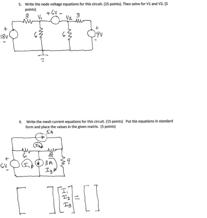 Solved 5. Write the node voltage equations for this circuit. | Chegg.com