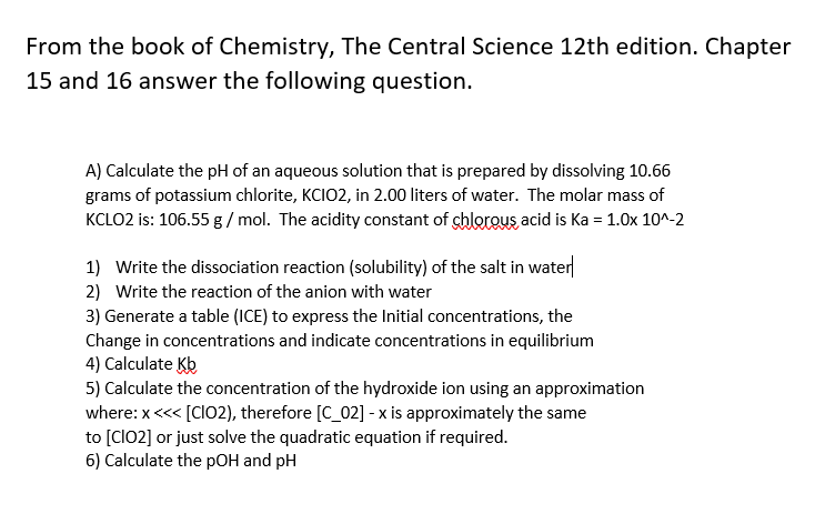 Solved From the book of Chemistry, The Central Science 12th | Chegg.com