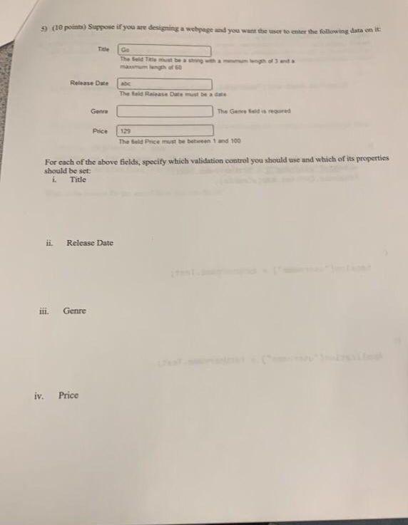 Solved 5) (18 points) Suppose if you are designing a welpoge | Chegg.com