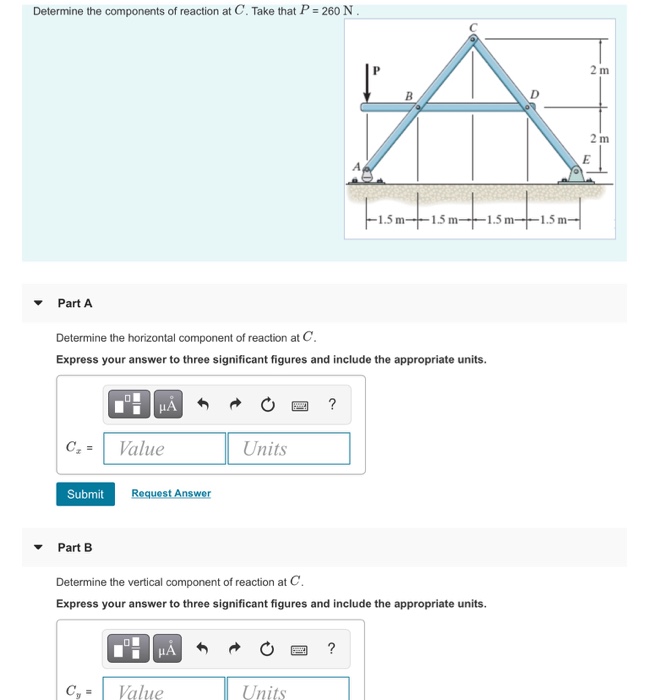 Solved Determine the components of reaction at C. Take that | Chegg.com