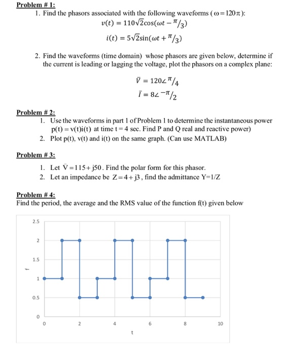 Solved roblem # 1 l. Find the phasors associated with the | Chegg.com