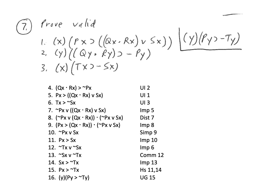 Solved 6 Prove valid 1. (x) (PX) (@x• Rx) v Sx)) ICY) | Chegg.com