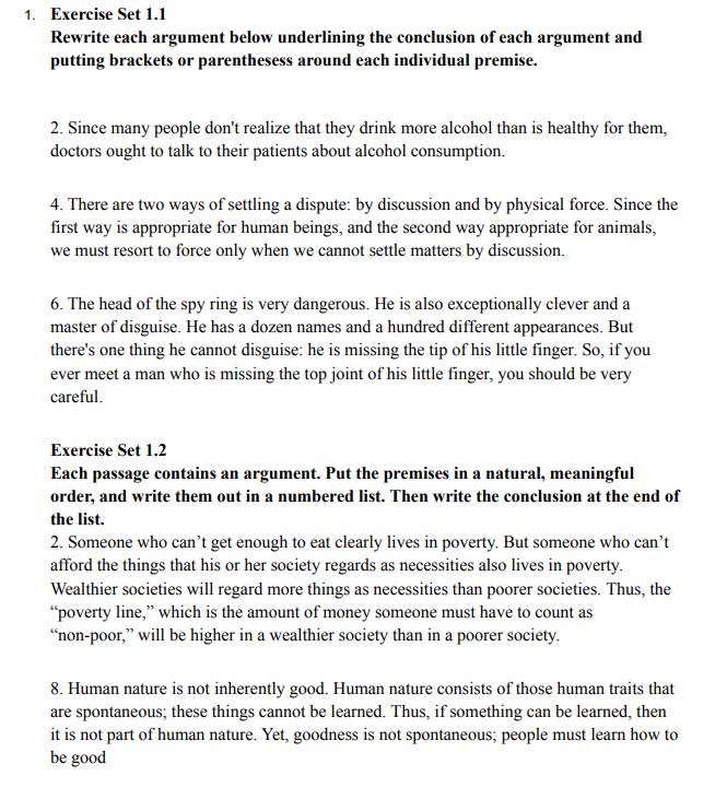 Exercise Set 1.1 Rewrite each argument below | Chegg.com