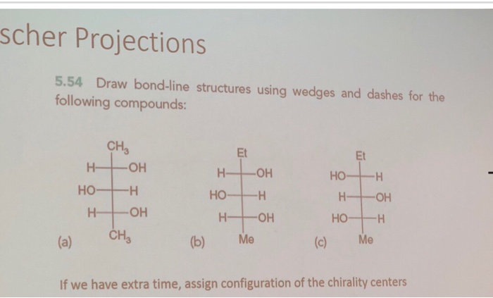 Solved scher Projections 5.54 Draw bond-line structures | Chegg.com
