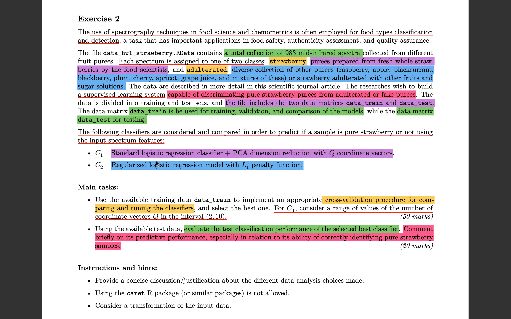 Solved Exercise 2 The use of spectrography techniques in | Chegg.com