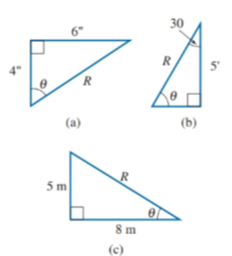 Solved (a) (b) (c)For triangle "a" the value for R is in | Chegg.com