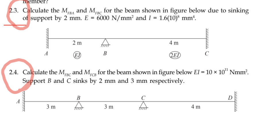 Solved member? 2.3. Calculate the Męba and MFbc for the beam | Chegg.com