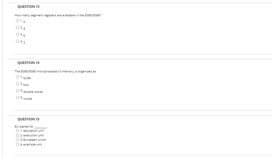 Solved How many segment registers are available in the | Chegg.com