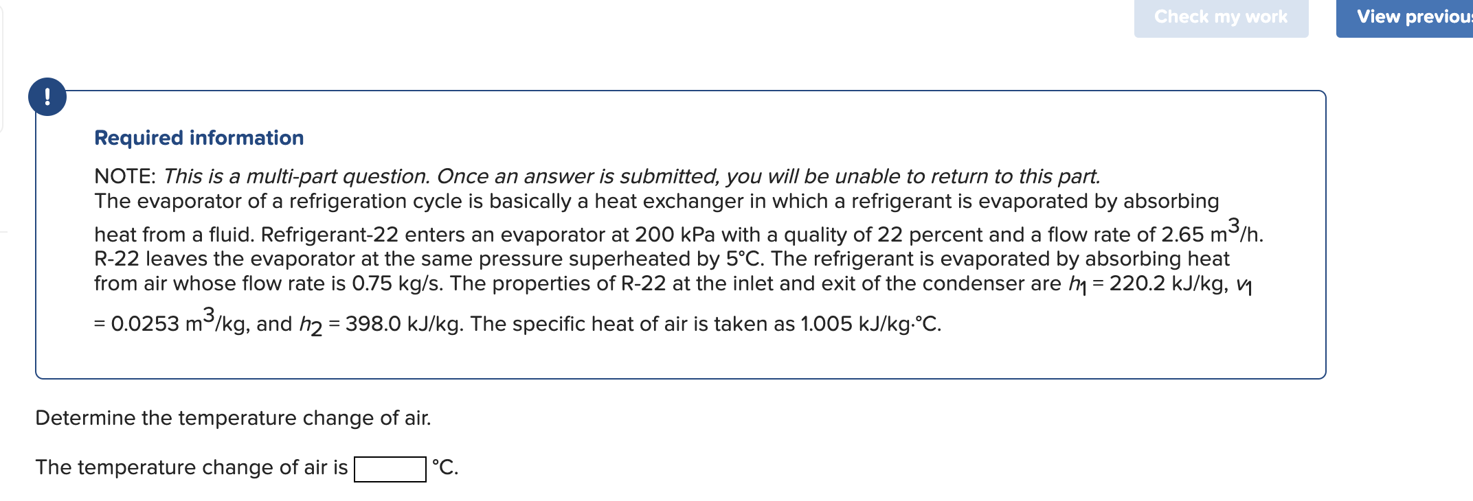 Solved Check my work View previous ! Required information | Chegg.com