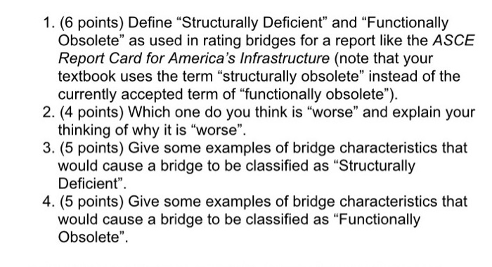Solved 1. (6 points) Define "Structurally Deficient" and | Chegg.com