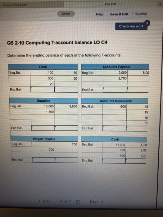 Solved Home | Chegg.com Ch2 HW Saved Help Save & ExltSubmit | Chegg.com