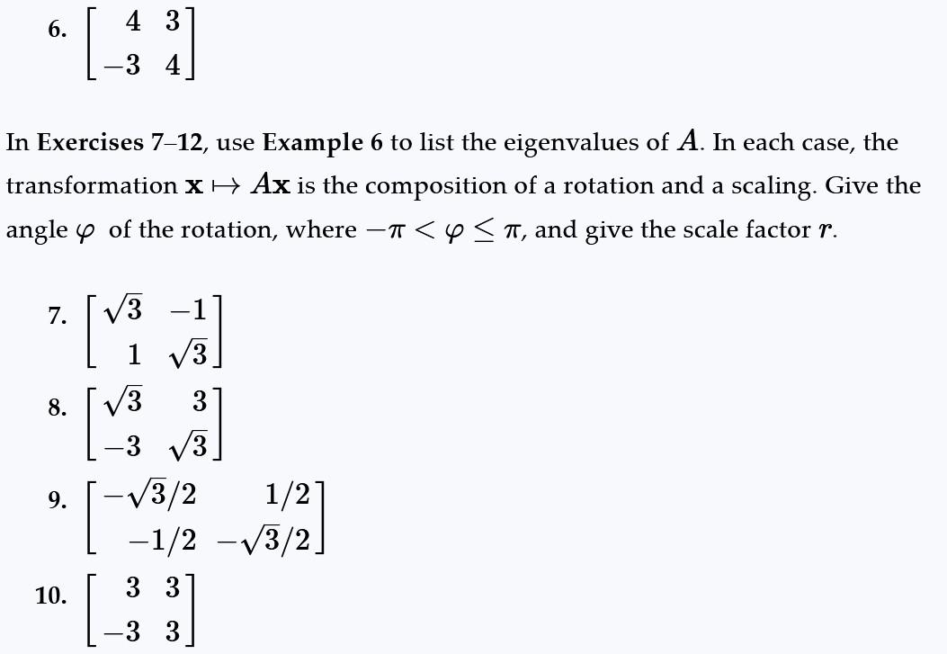Solved 6. [4−334] In Exercises 7-12, use Example 6 to list | Chegg.com