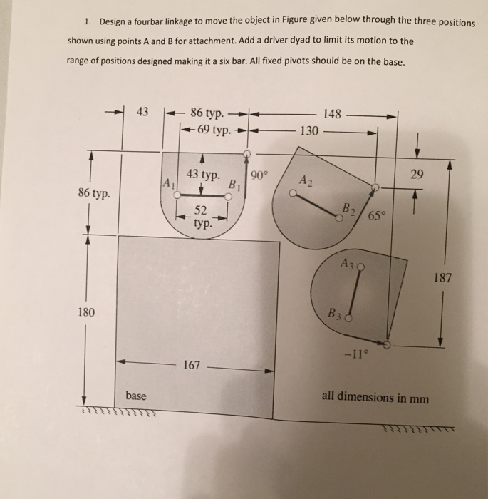 Solved Design a fourbar linkage to move the object in Figure | Chegg.com