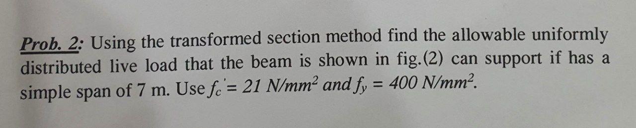 Prob. 2: Using the transformed section method find | Chegg.com