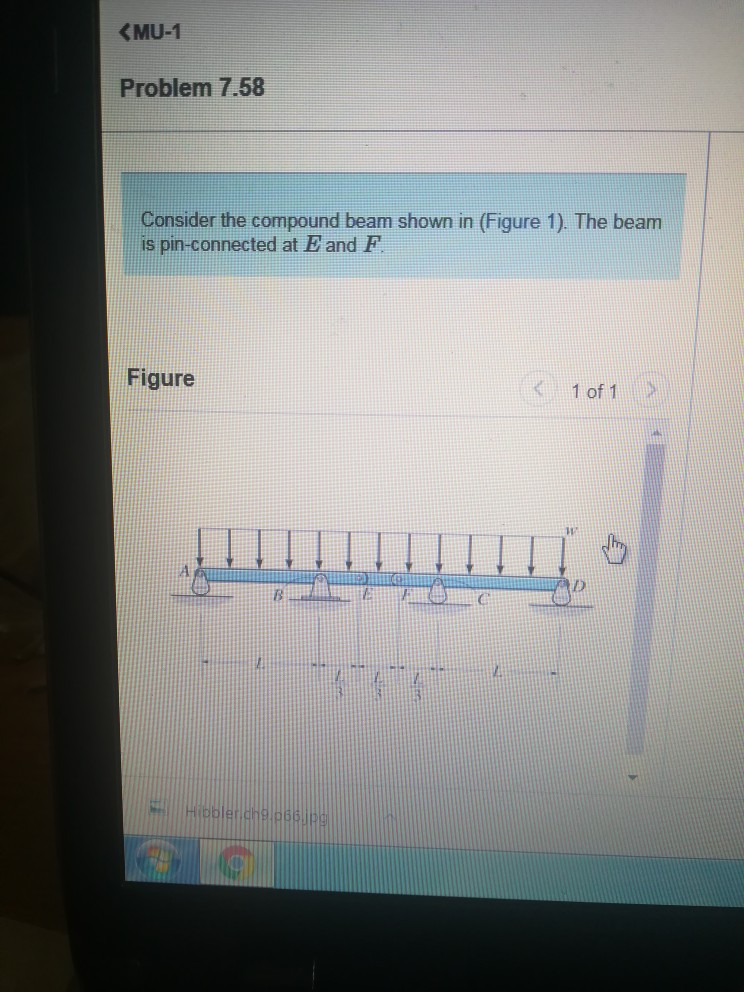 Solved KMU-1 Problem 7.58 Consider the compound beam shown | Chegg.com