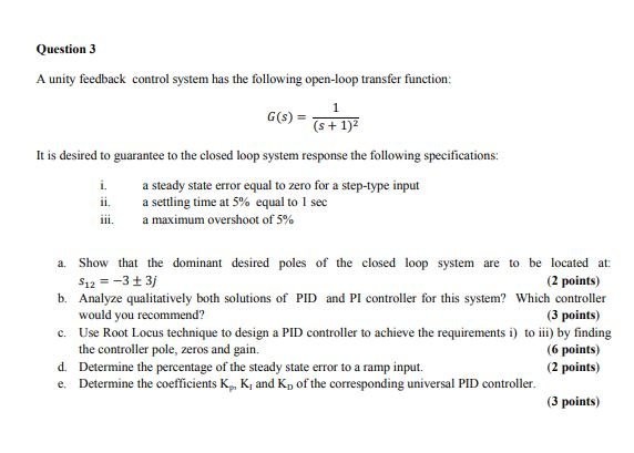 Question 3 system has the following open-loop | Chegg.com