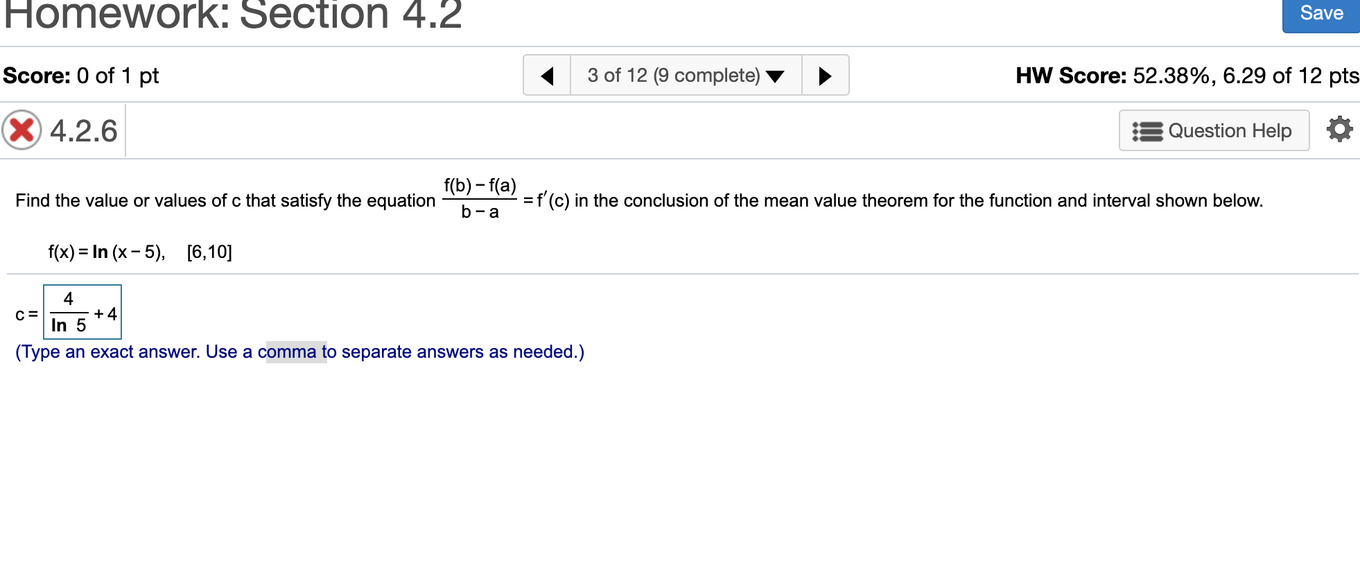 Solved Homework Section 4 2 Save 3 Of 12 9 Complete V Hw