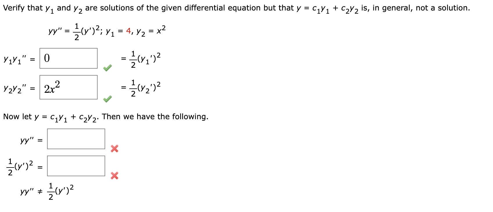 Solved Verify that y1 and y2 are solutions of the given | Chegg.com